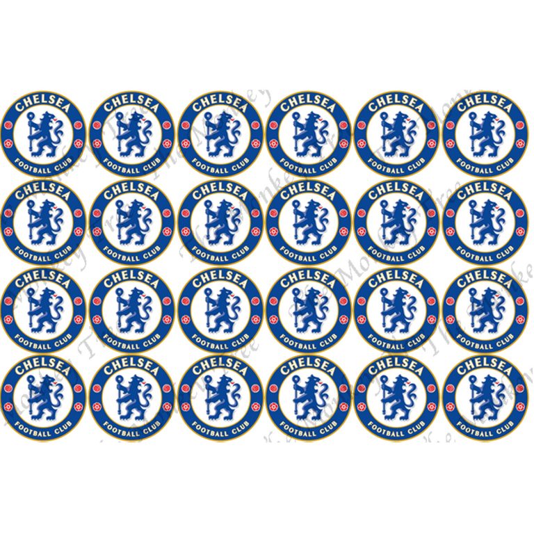 Chelsea Football/Soccer Edible Cupcake Images - set of 24 - The Monkey Tree