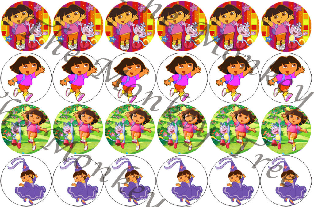 Dora the Explorer Edible Cupcake Images - The Monkey Tree