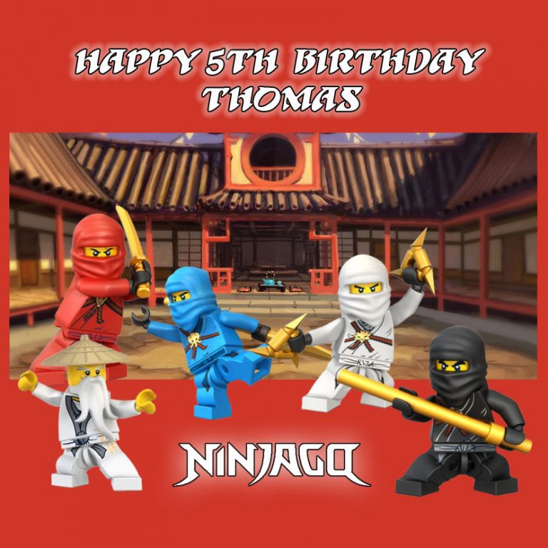 Lego Ninjago Square Edible Cake Image Topper 2 - can be personalised ...