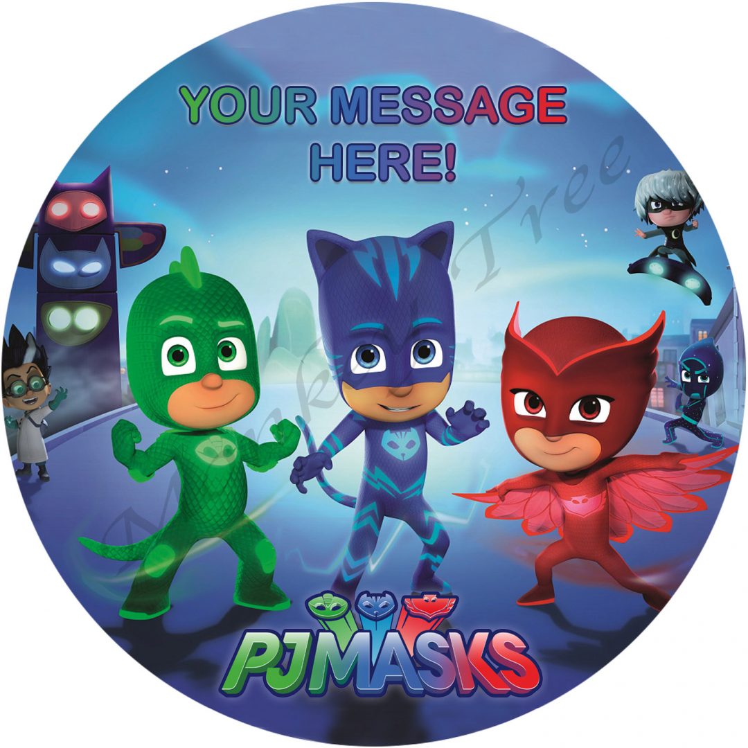 PJ Masks Edible Cake Image Topper 2 - can be personalised! - The Monkey ...