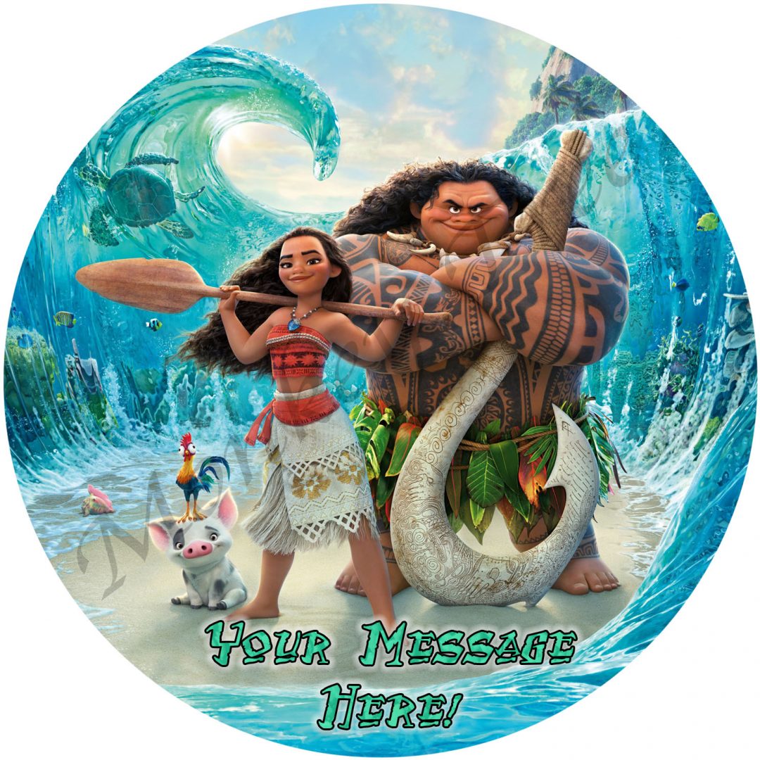 Moana Edible Cake Image Topper - circle 1 - can be personalised! - The ...