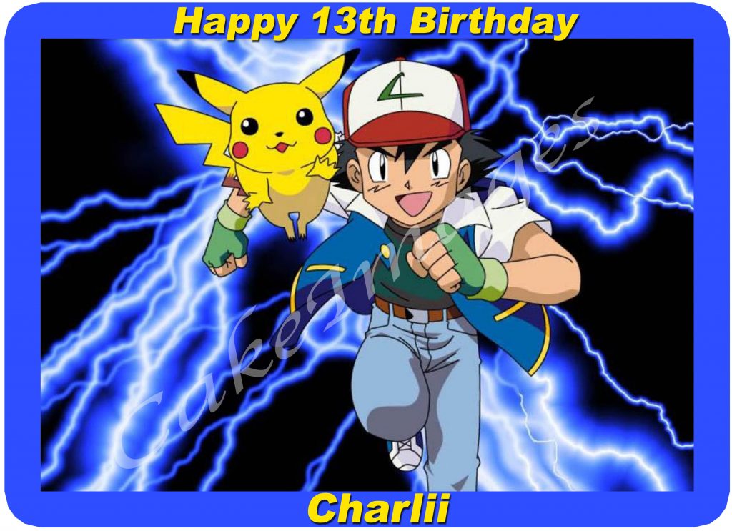 Pokemon A4 Edible Cake Image Topper - can be personalised! - The Monkey ...