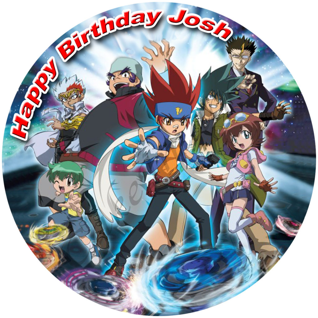 Beyblade Edible Cake Image Topper - circle - can be personalised! - The ...