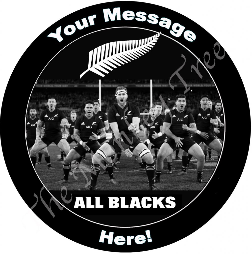 All Blacks Edible Cake Image 2 - can be personalised! - The Monkey Tree