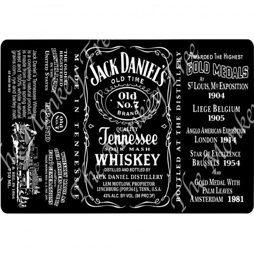 Jack Daniels Edible Image Bottle Label The Monkey Tree
