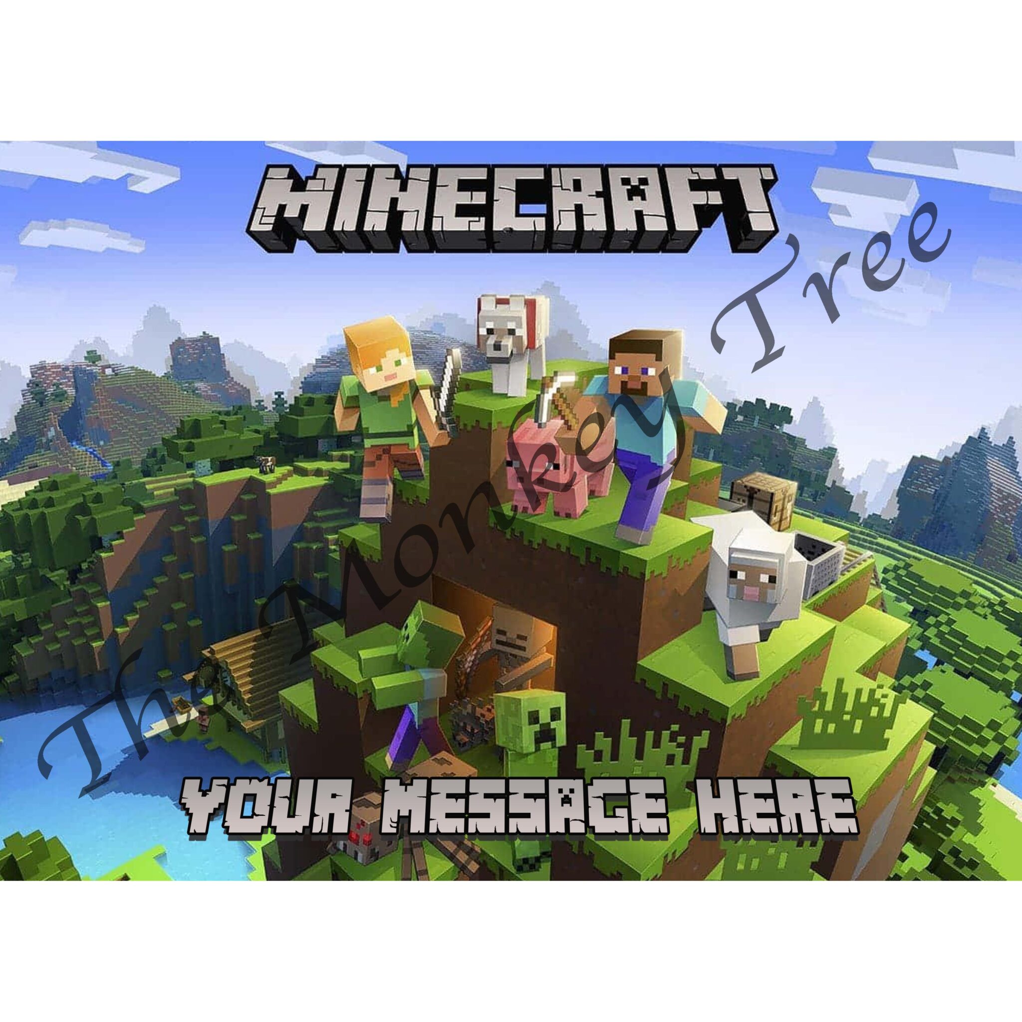Minecraft Edible Cake Topper Image A4 - can be personalised! - The ...