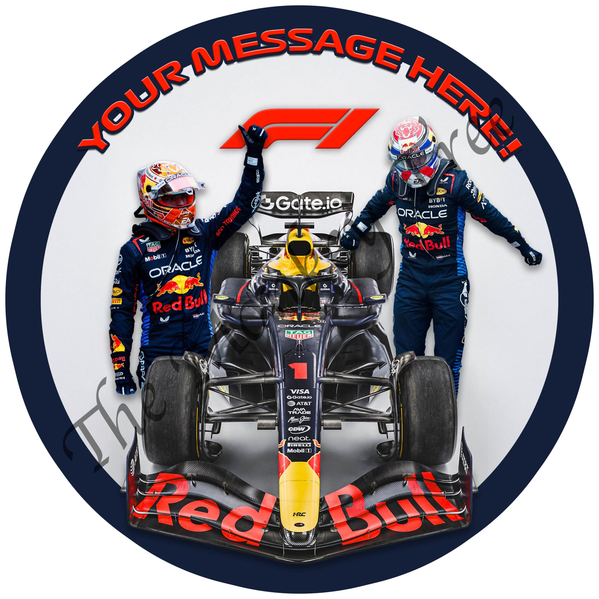 Formula 1 Racing Max Verstappen Red Bull Racing Edible Cake Image ...